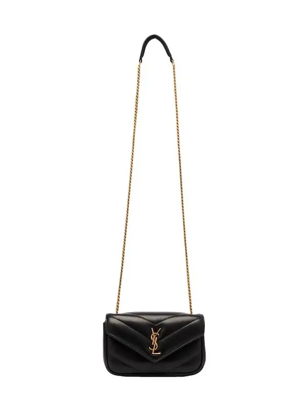 Saint Laurent Lou Lou Mini Leather Crossbody Bag - Black