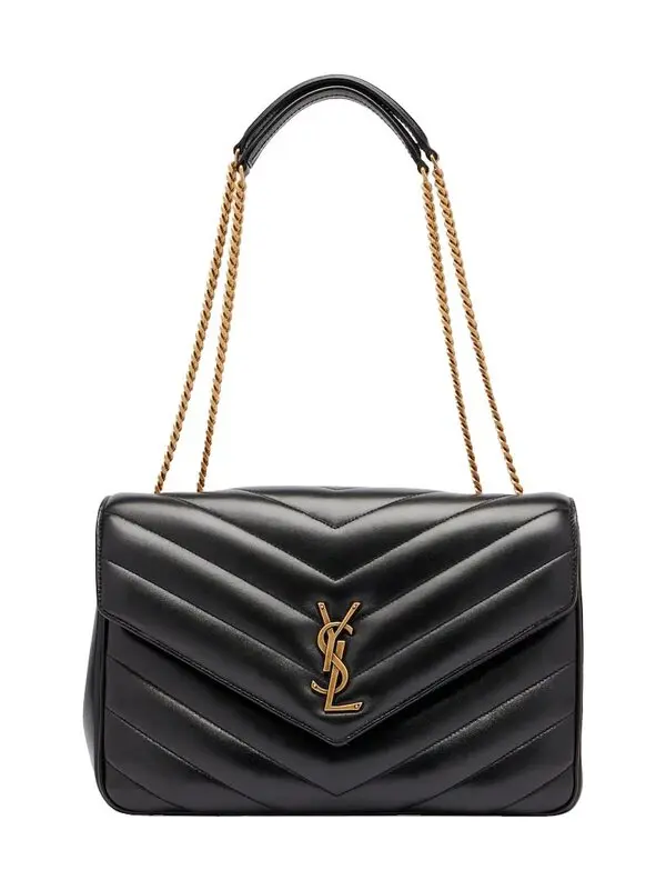 Saint Laurent Loulou Large Leather Shoulder Bag - Black