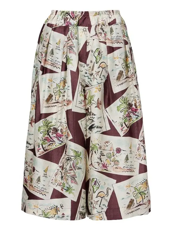 Loro Piana Emon Printed Silk Bermuda Shorts - Multicoloured