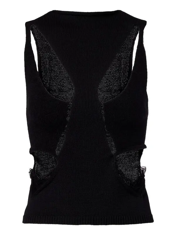 Rick Owens Alpaca-trimmed Virgin Wool Top - Black