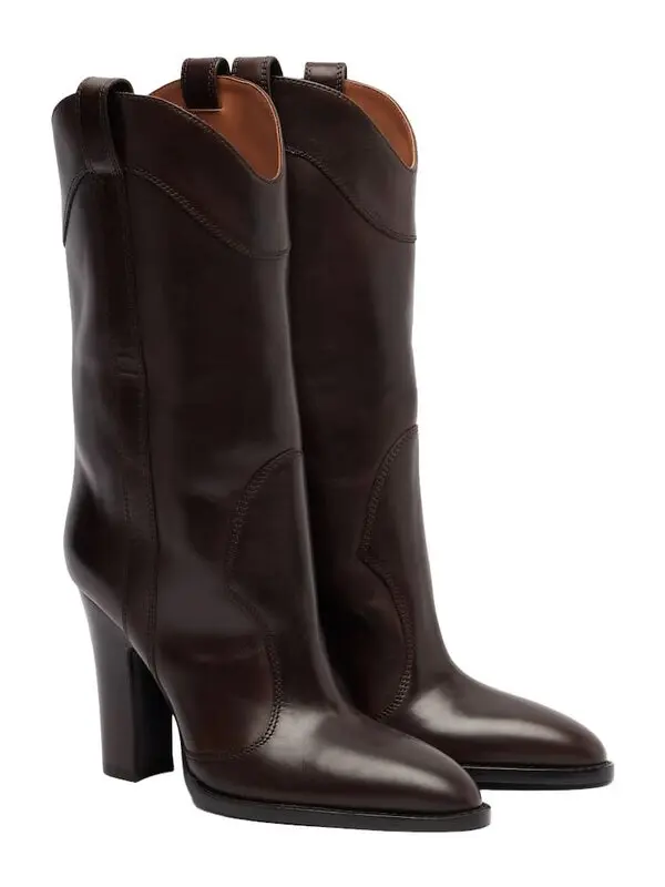 Paris Texas Lavinia 100 Leather Mid-calf Boots - Brown