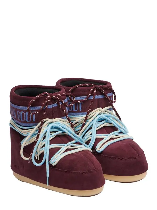 Moon Boot Icon Suede Ankle Boots - Burgundy