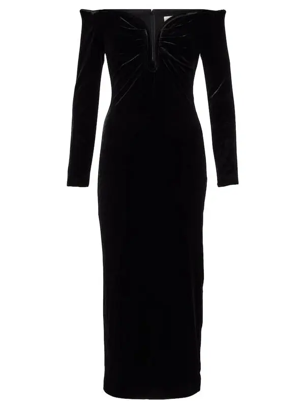 Roland Mouret Off-shoulder Midi Dress - Black