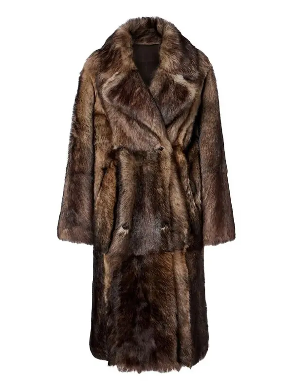 YVES SALOMON Reversible Shearling And Leather Coat - Brown