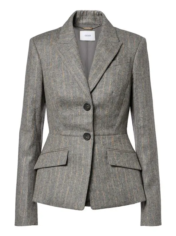 Erdem Pinstripe Wool And Mohair Blazer - Grey