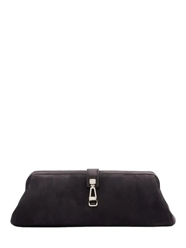 Gabriela Hearst Small Suede Shoulder Bag - Grey