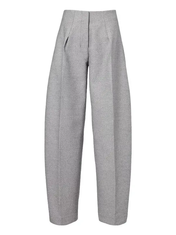 Jacquemus Curvo Wide-leg Cotton-wool Pants - Grey