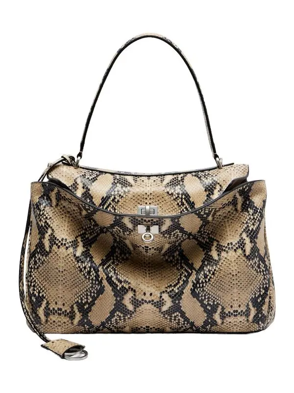 Balenciaga Rodeo Medium Leather Tote Bag - Beige
