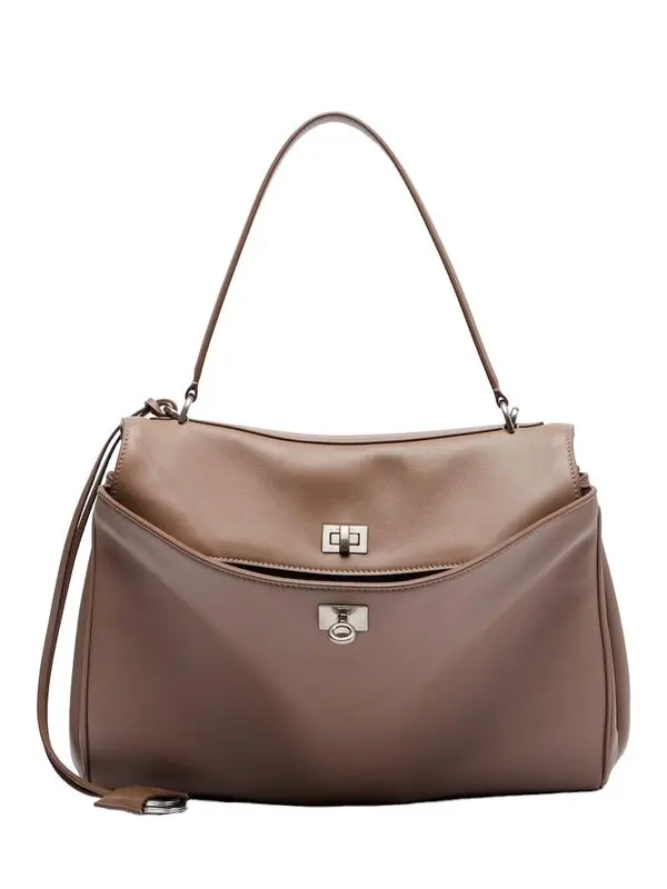 Balenciaga Rodeo Medium Leather Tote - Brown