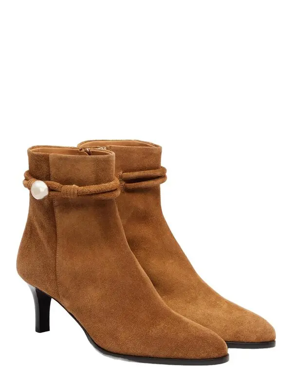Isabel Marant Miniky Button Suede Ankle Boots - Brown