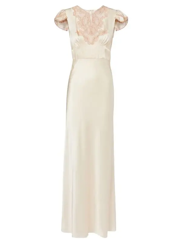 Chloé Lace-trimmed Silk Maxi Dress - White