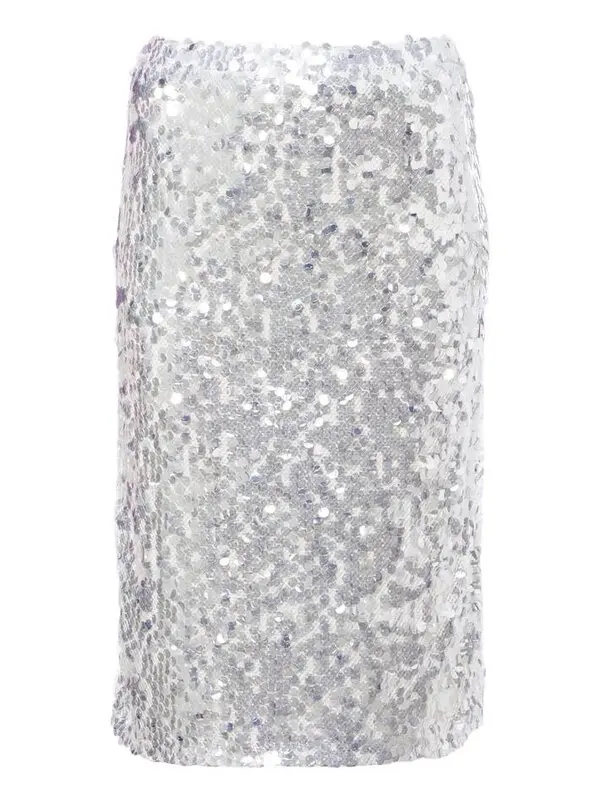 Christopher Esber Sequined Midi Skirt - Silver