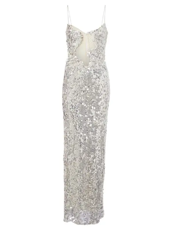 Christopher Esber Salacia Embellished Gown - Silver