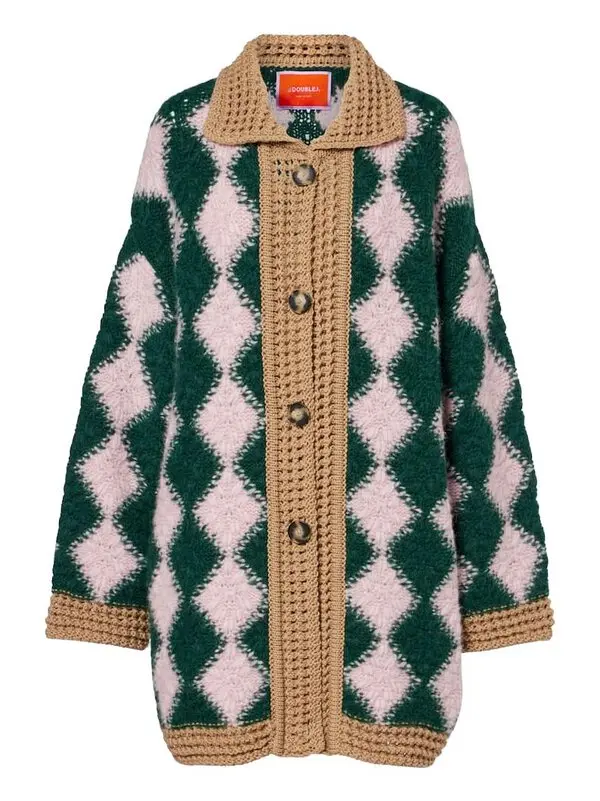La DoubleJ Crochet Wool-blend Cardigan - Multicoloured