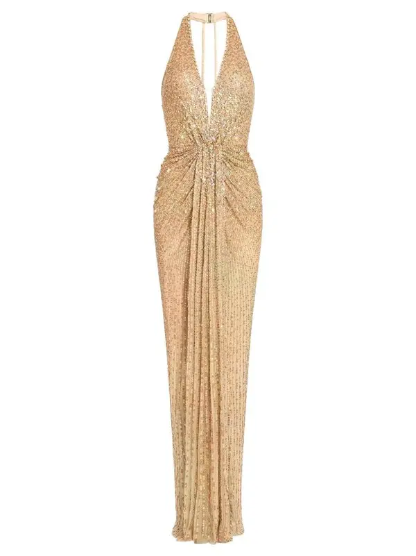 Jenny Packham Lana Embellished Maxi Dress - Gold