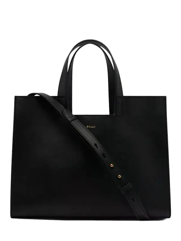 Bally Leather Tote With Detachable Shoulder Strap - Black