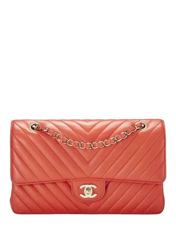 Chanel Lambskin Classic Double Flap Medium - Orange