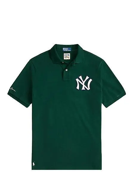 Polo Ralph Lauren Yankees Logo-embroidered Cotton Polo - Moss Agate