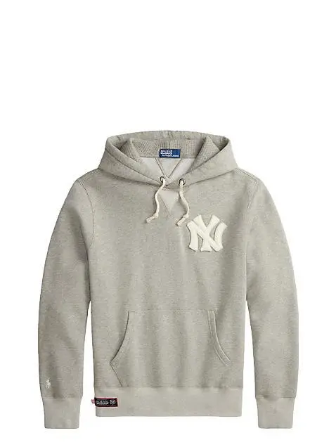 Ralph Lauren Yankees Logo-embroidered Cotton-blend Hoody - Dark Sport Heather
