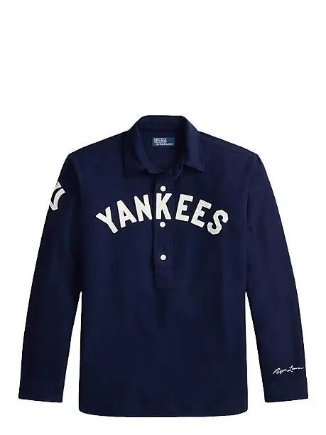 Polo Ralph Lauren Yankees Logo-embroidered Cotton Rugby Shirt - Newport Navy