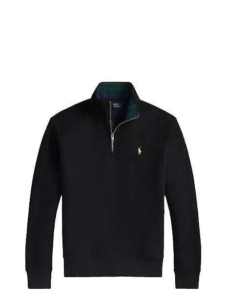 Ralph Lauren Logo Half-zip Cotton-blend Sweatshirt - Polo Black