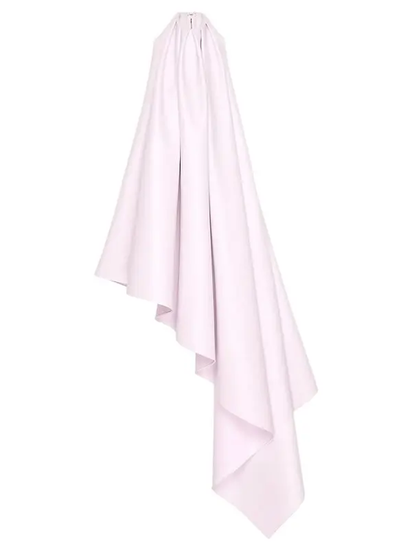 Givenchy Asymmetric Draped Leather Halter Midi Dress - Pale Pink