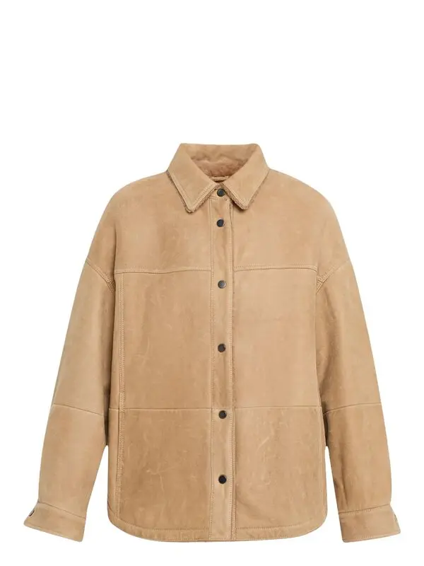 Brunello Cucinelli Lamb Shearling Shirt Jacket - C4195 Tobacco