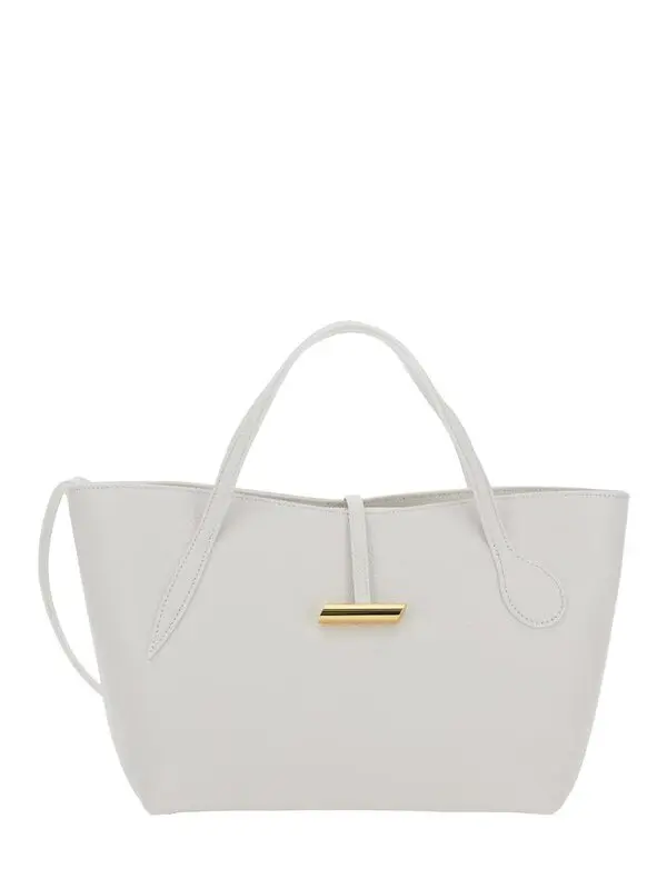 LIFFNER Petite Penne Tote Bag With Side Pocket - White
