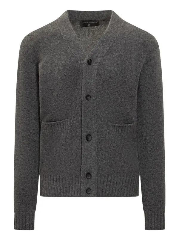 FILIPPO DE LAURENTIIS Wool-cashmere Cardigan With Pockets - Grey