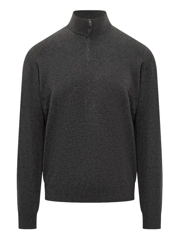 FILIPPO DE LAURENTIIS Wool And Cashmere Half-zip Sweater - Grey