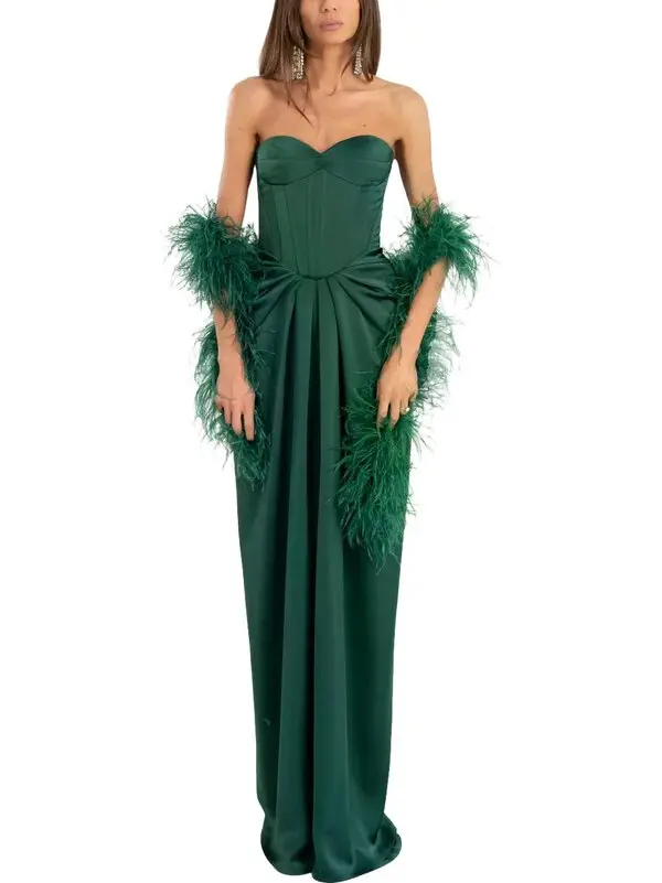 ANA RADU Strapless Maxi Dress - Green