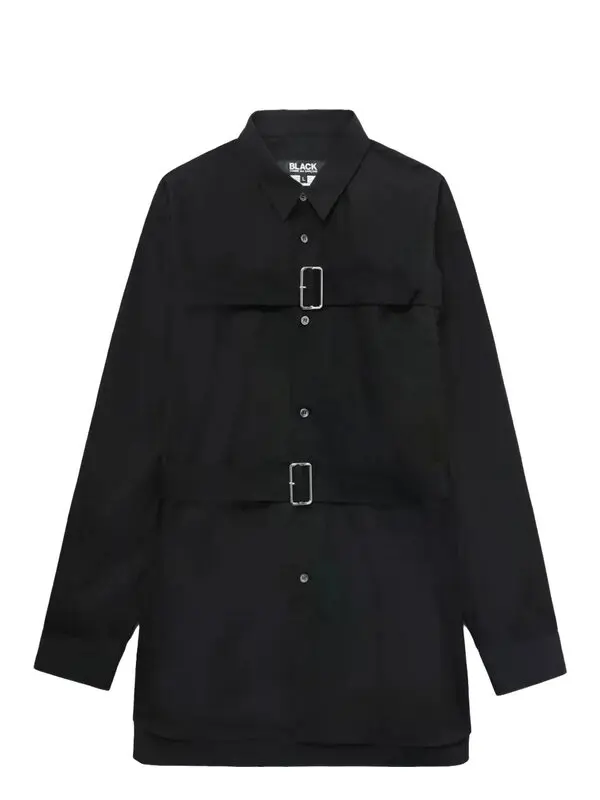 Comme Des Garçons Buckled Cotton Shirt - Black