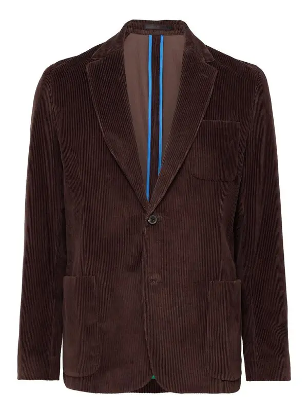 Paul Smith Slim-fit Unstructured Cotton-corduroy Suit Jacket - Brown