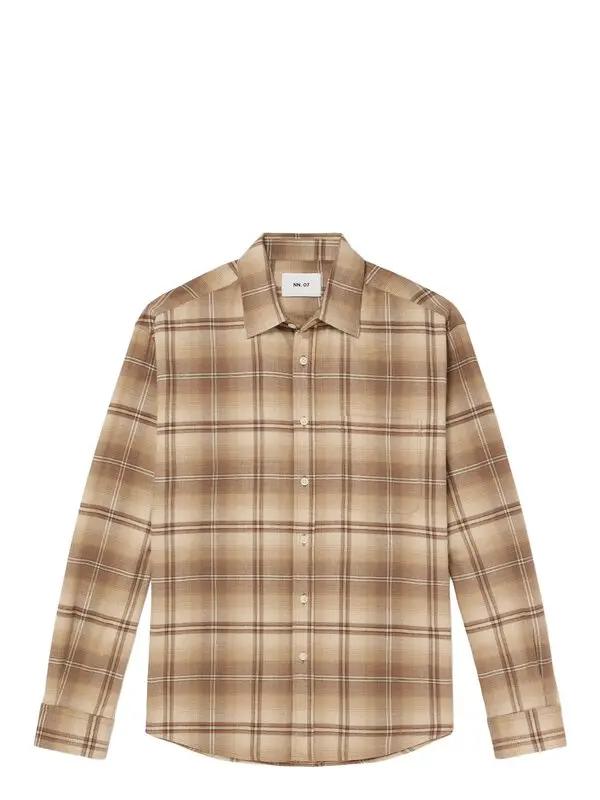 Nn07 Deon 5465 Organic Cotton-flannel Shirt - Brown