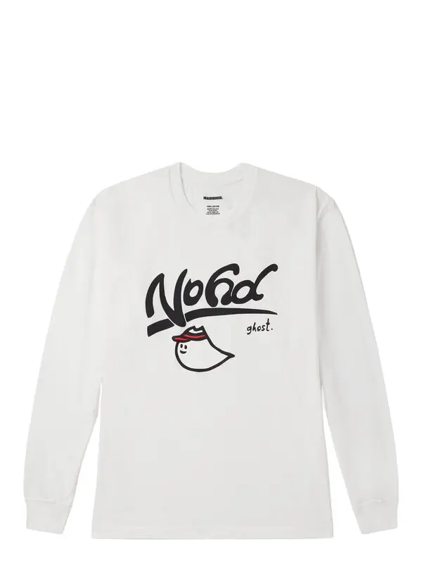 NEIGHBORHOOD Ghost Logo-print Cotton-jersey T-shirt - White