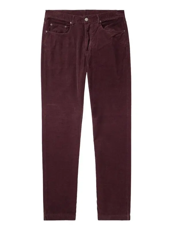 Massimo Alba Slim-fit Straight-leg Cotton-corduroy Trousers - Burgundy