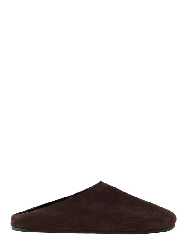 THE ROW Hudson Suede Mules - Brown