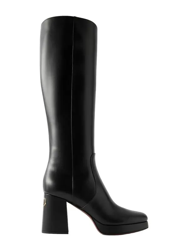 Valentino Garavani Leather Knee Boots - Black