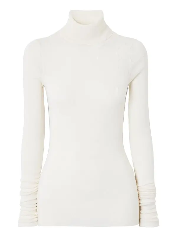 THE FRANKIE SHOP Wool And Silk-blend Turtleneck Sweater - Ivory