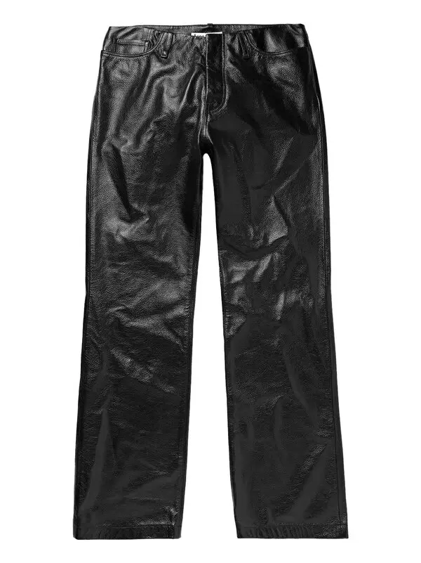 Acne Studios Lolen Straight-leg Full-grain Leather Trousers - Black