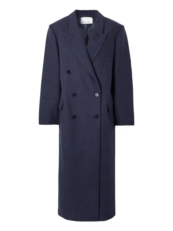 THE FRANKIE SHOP Jane Checked Wool Coat - Blue