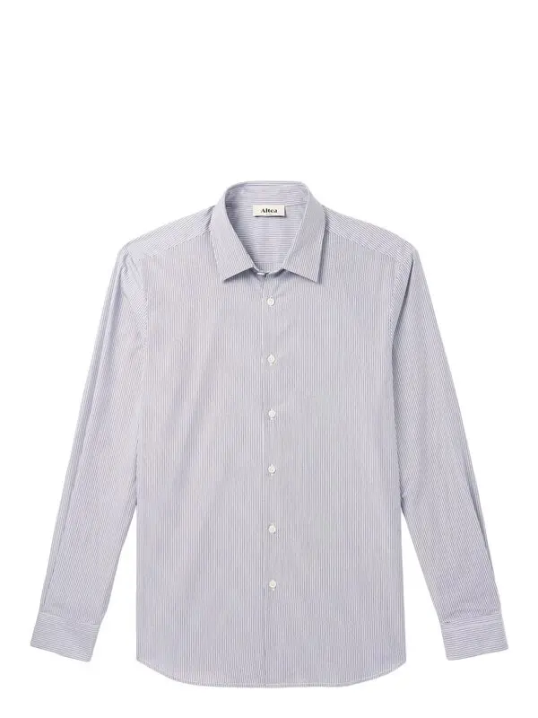 Altea Scott Striped Cotton-poplin Shirt - Blue