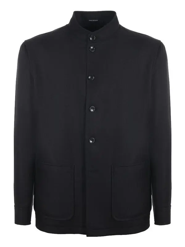 Tagliatore Band Collar Jacket - Black