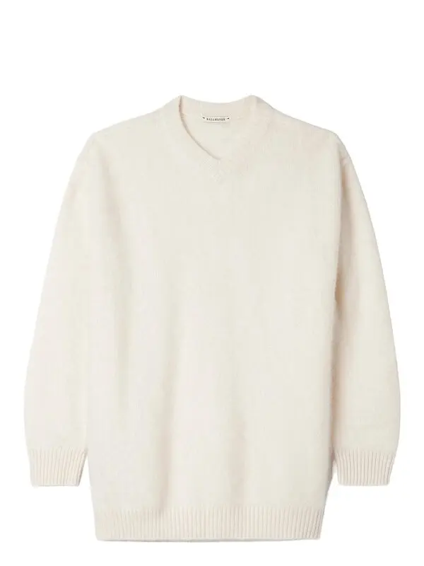 KALLMEYER Lena Brushed Cashmere Sweater - Ivory