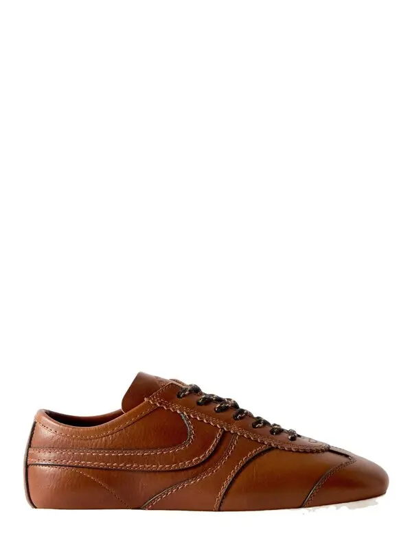 Dries Van Noten Leather Low-top Sneakers - Brown