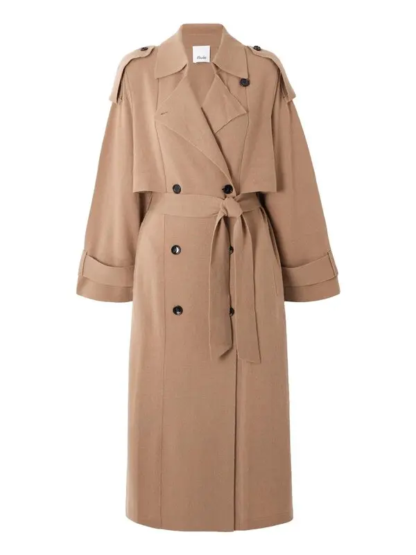 ALLUDE Wool And Cashmere-blend Trench - Neutrals