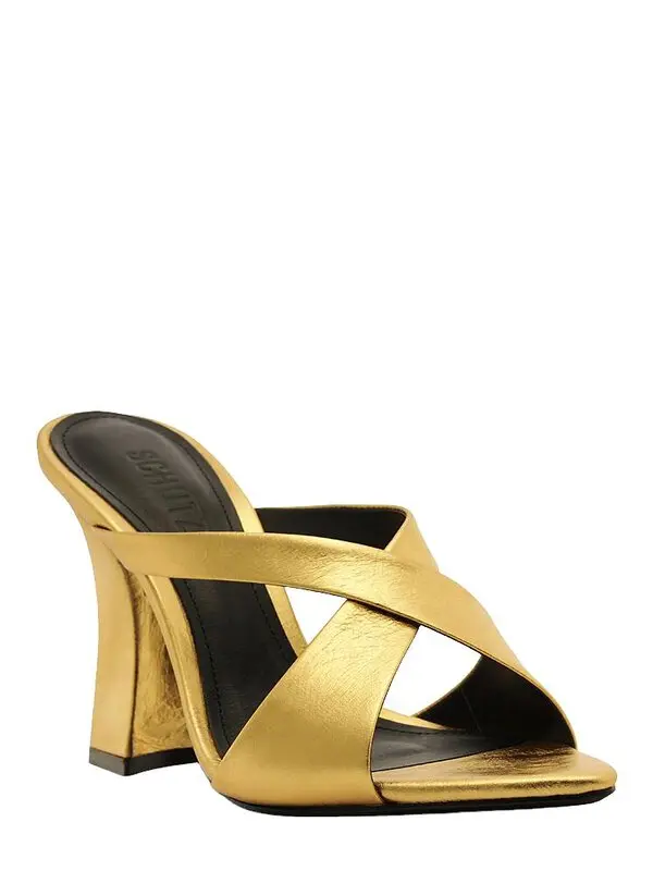 Schutz Glenda Heeled Sandals - Ouro