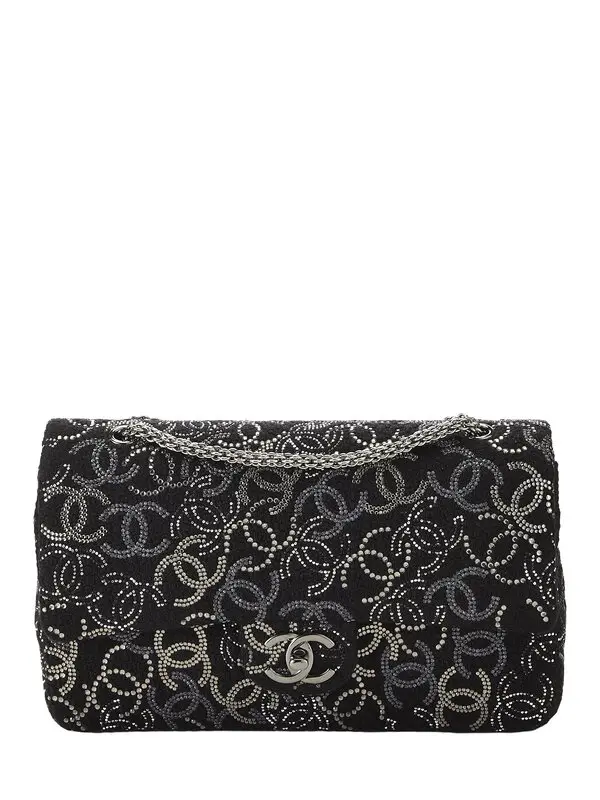 Chanel Paris-shanghai Tweed Classic Double Flap Bag - Black