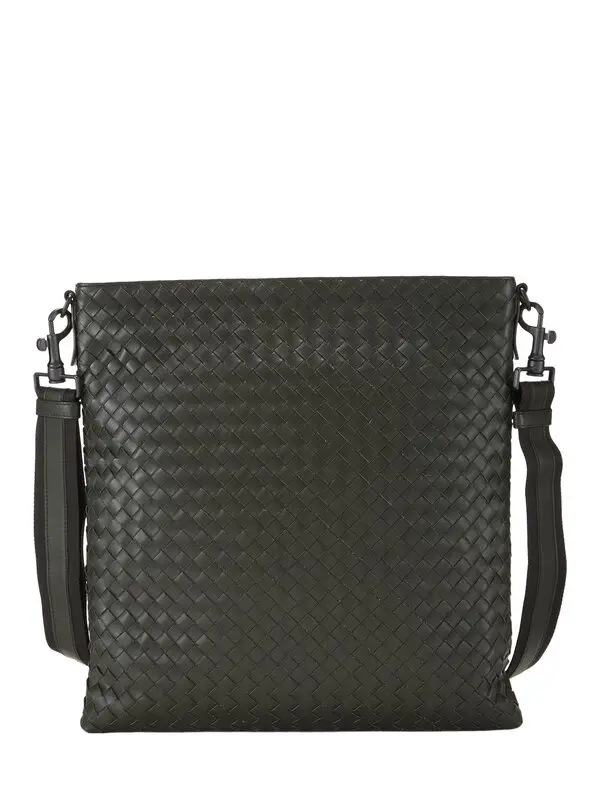 Bottega Veneta Intrecciato Flat Messenger Bag - Green