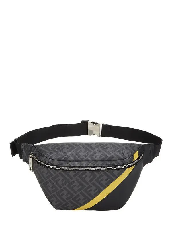 Fendi Zucca Coated Belt Bag - Black